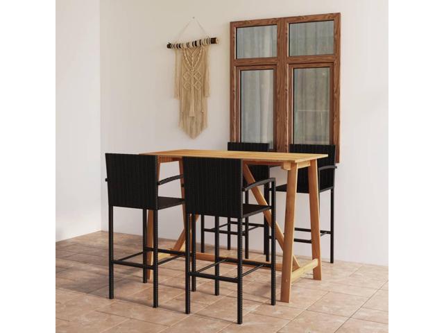 Click here for vidaXL Garden Bar Set Black Solid Acacia wood  PE... prices