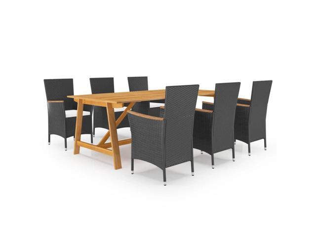 Click here for vidaXL Dining Set Black Solid Acacia Wood Large Er... prices