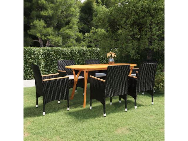Click here for vidaXL Dining Set Black Solid acacia wood Large Se... prices
