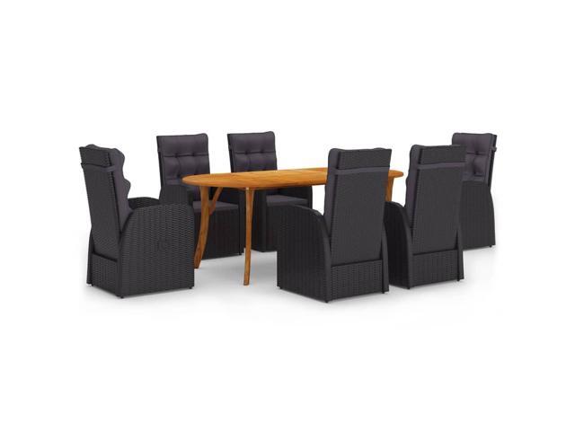 Click here for vidaXL Patio Dining Set 7 Piece Black Outdoor Gard... prices