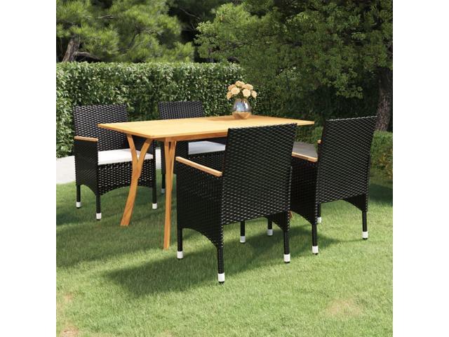 Click here for vidaXL Dining Set Black Solid acacia wood Medium D... prices