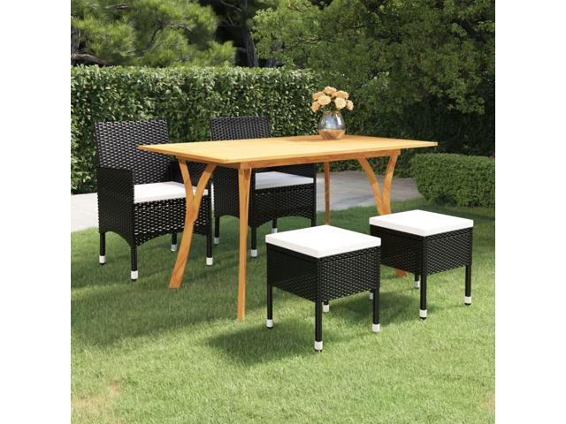 Click here for vidaXL Dining Set Black Solid Acacia Wood Medium D... prices