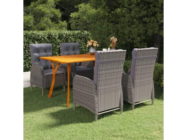 Click here for vidaXL Dining Set Grey Solid acacia wood 5 Piece S... prices