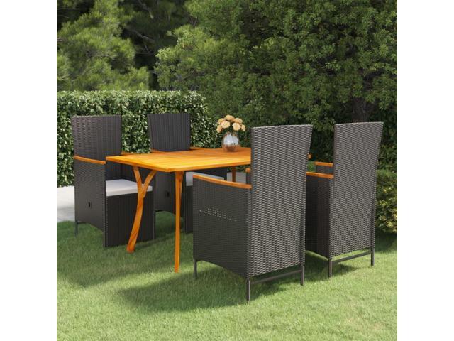 Click here for vidaXL Patio Dining Set 5 Piece Black Outdoor Gard... prices