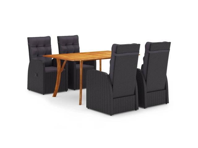 Click here for vidaXL Patio Dining Set 5 Piece Black Outdoor Gard... prices