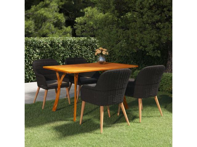 Click here for vidaXL Dining Set Black  Dark grey prices