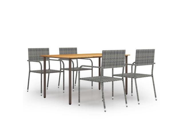 Click here for vidaXL Dining Set Anthracite Solid Acacia Wood  St... prices