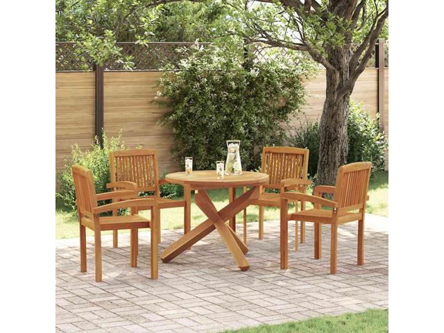 Click here for vidaXL Garden Dining Set Natural Teak Solid teak w... prices
