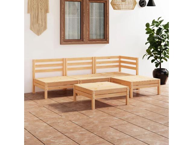 Click here for vidaXL Garden Lounge Set Natural Pine Solid Pinewo... prices
