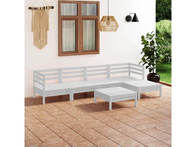 Click here for vidaXL Garden Lounge Set White Solid pine wood Med... prices