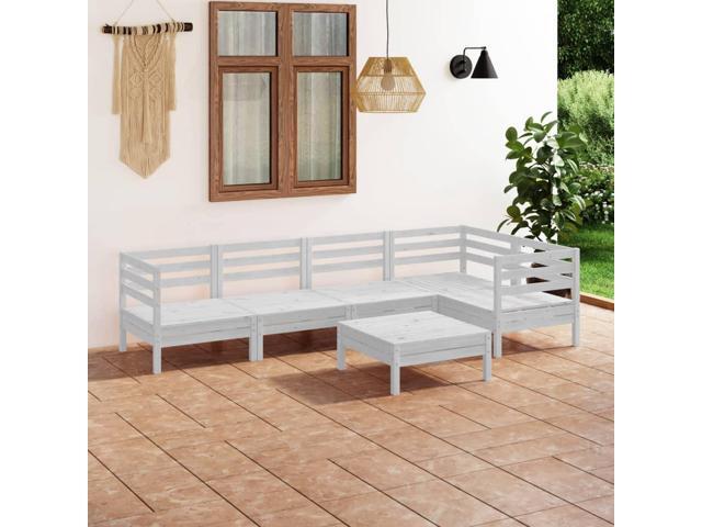 Click here for vidaXL Garden Lounge Set White Solid pinewood Larg... prices