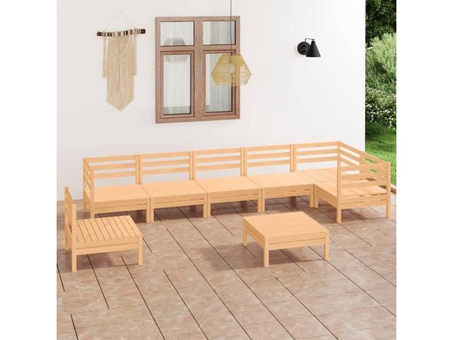 Click here for vidaXL Solid Pinewood Patio Lounge Set 8 Piece Woo... prices