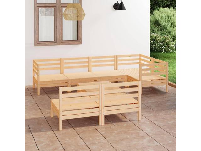 Click here for vidaXL Solid Pinewood Patio Lounge Set 8 Piece Woo... prices