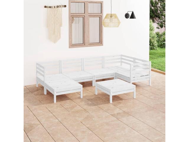 Click here for vidaXL Garden Lounge Set White Solid pinewood Stan... prices