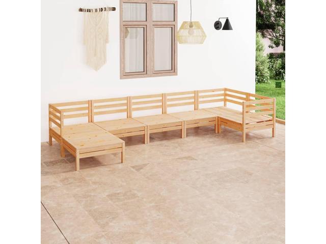 Click here for vidaXL Garden Lounge Set Natural Wood Solid Pine W... prices