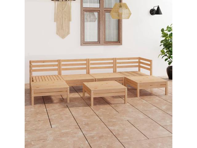 Click here for vidaXL Garden Lounge Set Natural Wood Solid Pine W... prices