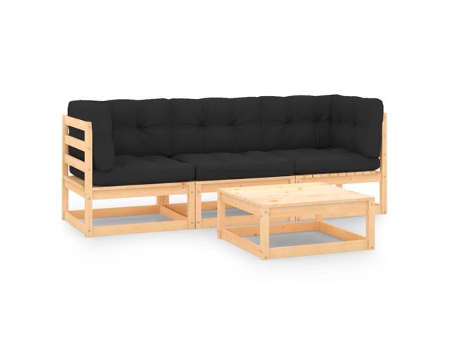 Click here for vidaXL Garden Lounge Set Anthracite Solid pinewood... prices