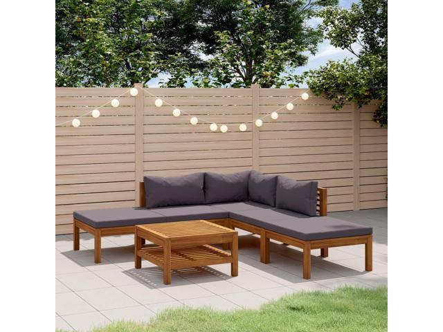 Click here for vidaXL Wooden Lounge Set Dark grey cushions prices