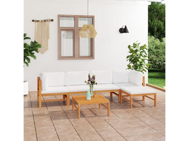 Click here for vidaXL Garden Lounge Set Cream Solid Teak wood 6 P... prices