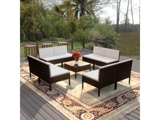 Click here for vidaXL Garden Lounge Set Black PE rattan Large Mod... prices