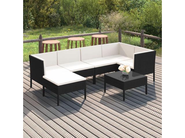 Click here for vidaXL Garden Lounge Set Black PE Rattan Medium La... prices