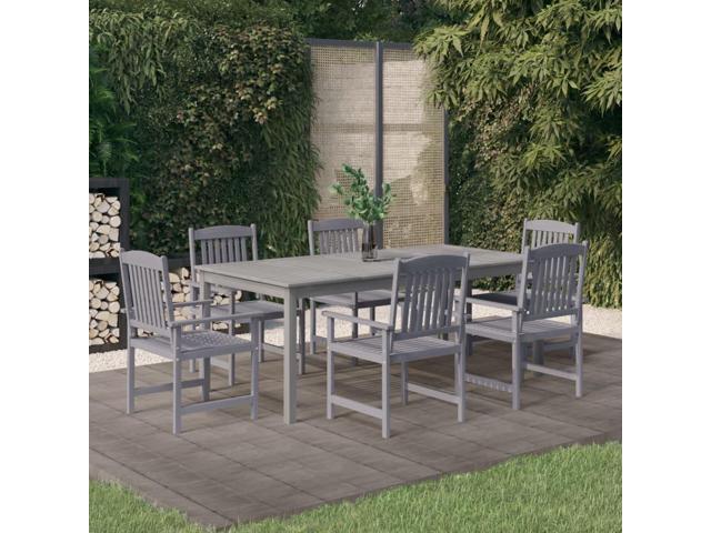 Click here for vidaXL Garden Dining Set Gray Solid acacia wood Se... prices