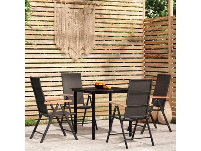 Click here for vidaXL Garden Dining Set Black prices