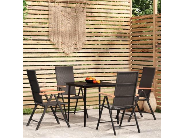 Click here for vidaXL Garden Dining Set Black prices