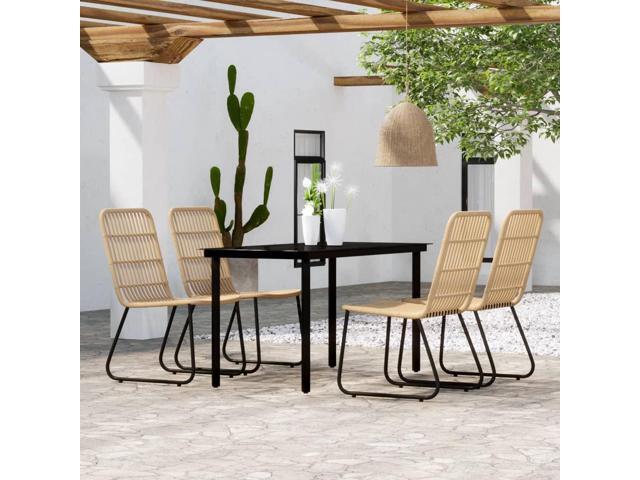 Click here for vidaXL Dining Set Black  Oak Powder-coated Steel... prices