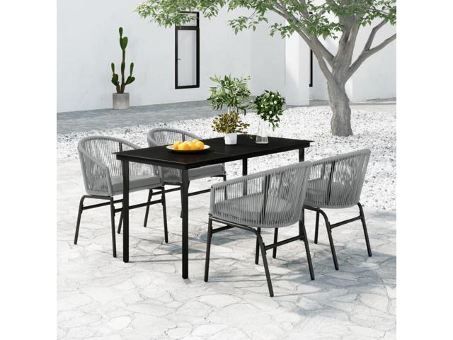 Click here for vidaXL Garden Dining Set Grey Powder-coated steel... prices