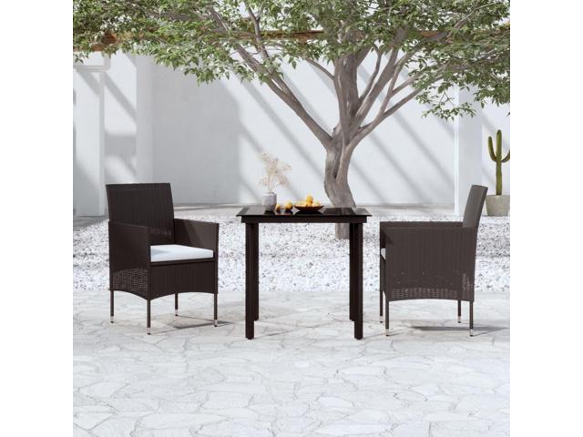 Click here for vidaXL Garden Dining Set Black PE rattan  powder-c... prices