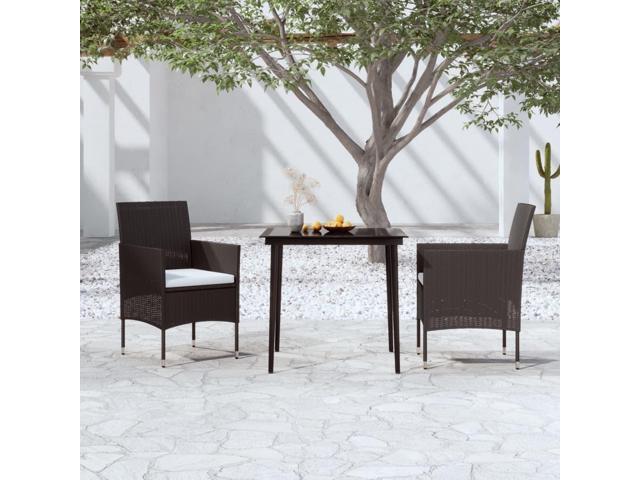 Click here for vidaXL Garden Dining Set Black PE rattan Durable G... prices