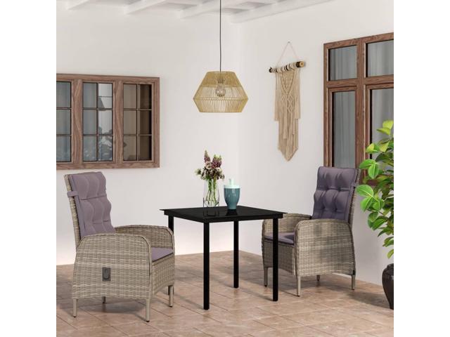 Click here for vidaXL Garden Dining Set Grey and Black prices