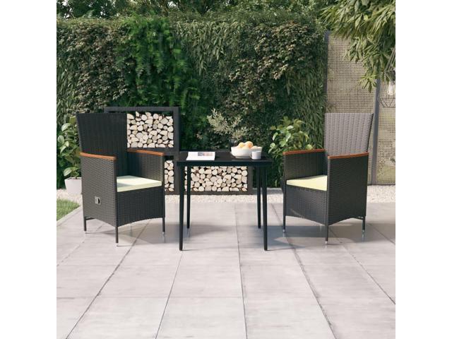 Click here for vidaXL Garden Dining Set Black and Cream White prices