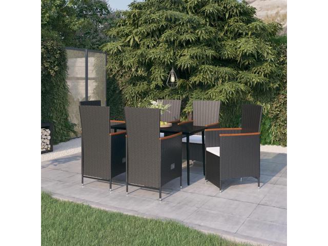 Click here for vidaXL Garden Dining Set Black and Cream White prices