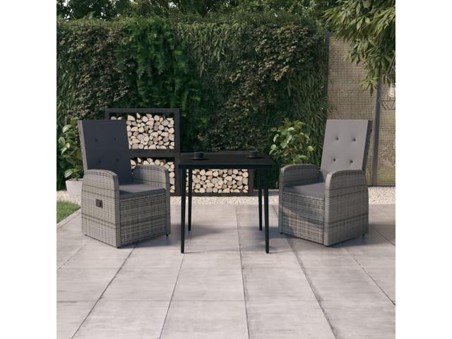 Click here for vidaXL Garden Dining Set Grey and Black prices