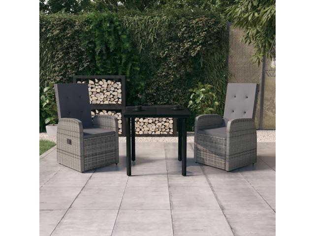 Click here for vidaXL Garden Dining Set Grey and black prices