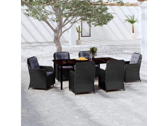 Click here for vidaXL Garden Dining Set Black  Dark Grey prices