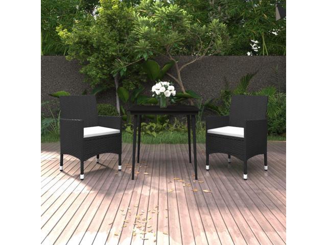 Click here for vidaXL Garden Dining Set Black PE rattan Medium Du... prices