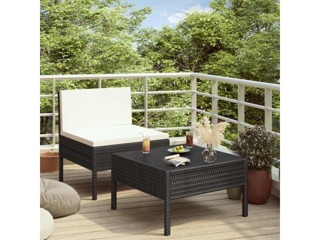 Click here for vidaXL Garden Furniture Set Black PE rattan Medium... prices