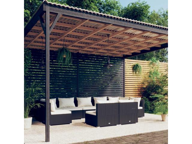 Click here for vidaXL Garden Lounge Set Black PE Rattan Large Mod... prices