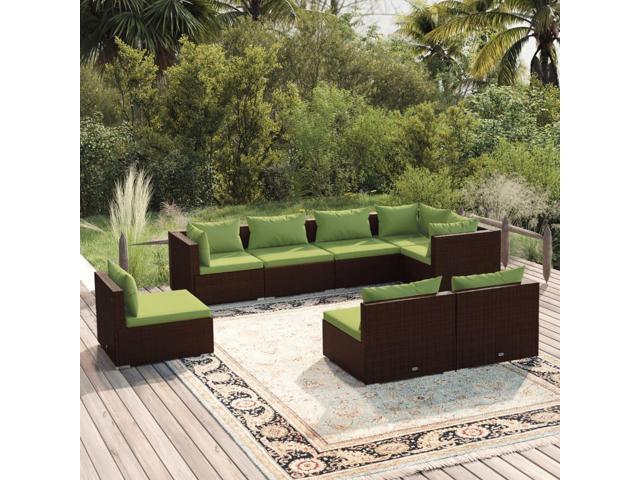 Click here for vidaXL Garden Lounge Set Brown PE rattan  powder-c... prices