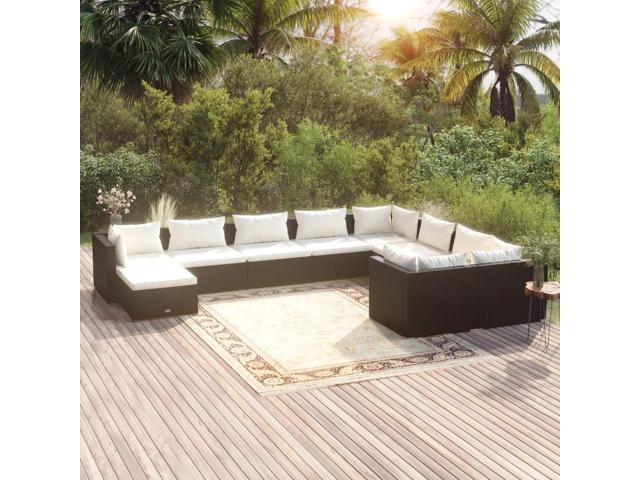 Click here for vidaXL Garden Lounge Set Black PE rattan Medium Mo... prices