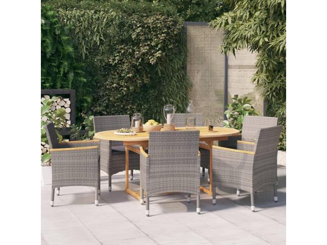 Click here for vidaXL Patio Dining Set Set of 6 Gray prices