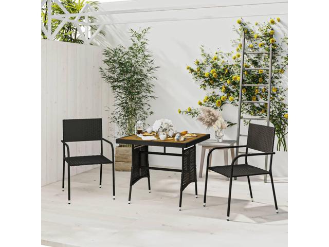 Click here for vidaXL Outdoor Dining Set Black PE rattan  steel... prices