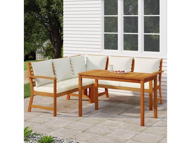 Click here for vidaXL Patio Dining Set Acacia wood with cream whi... prices