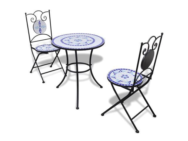 Click here for vidaXL Patio Furniture Blue and White Powder-coate... prices