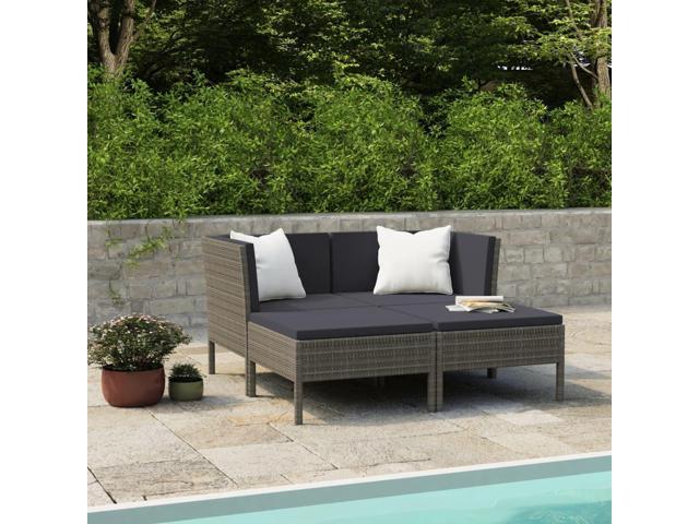 Click here for vidaXL Garden Furniture Set Grey PE rattan  powder... prices