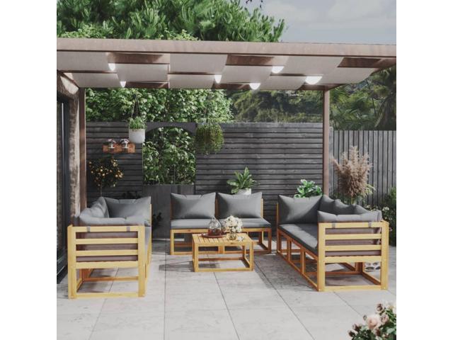Click here for vidaXL Garden Lounge Set Dark Grey Solid Acacia Wo... prices