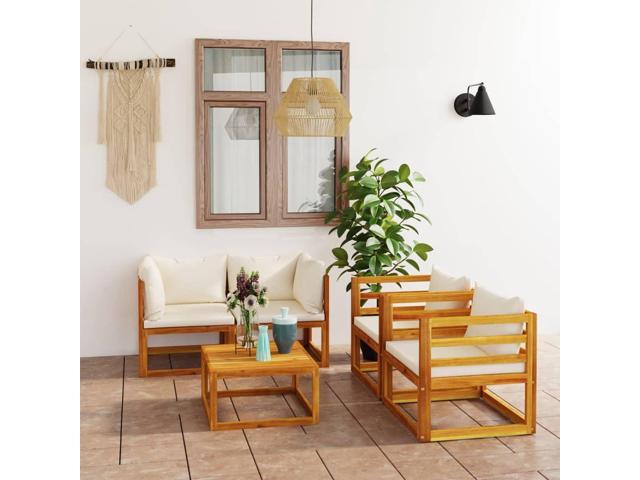 Click here for vidaXL Garden Lounge Set Cream  Wood finish prices